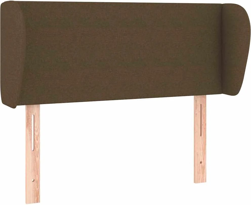 Čelo postele typu ušák tmavě hnědé 103x23x78/88 cm textil 3116857
