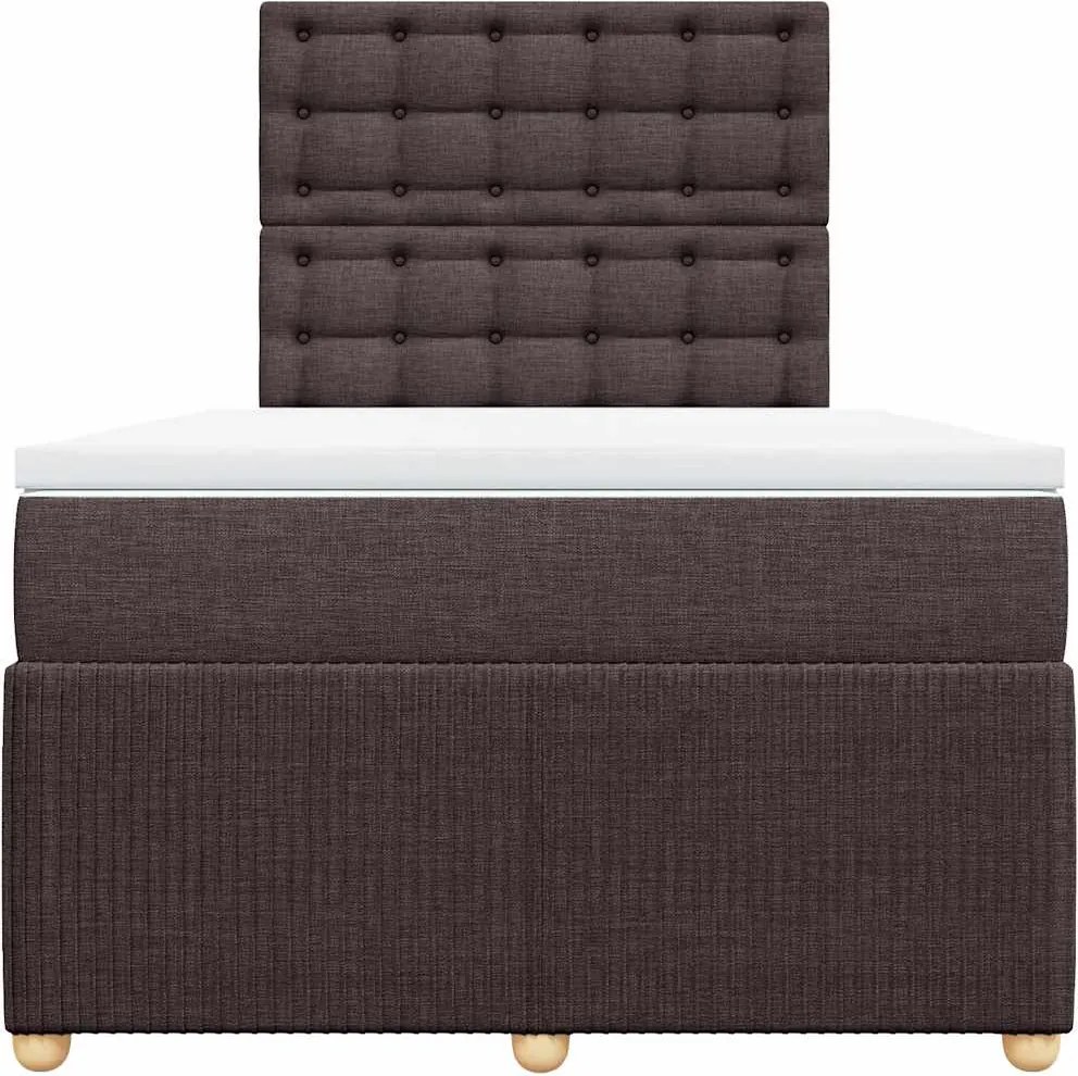 Box spring postel s matrací tmavě hnědá 120x200 cm textil 3292040