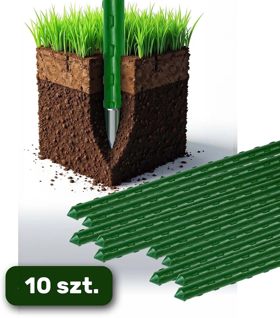 Tyče pro rostliny 150 cm Plonos PL-940 zelené 10ks