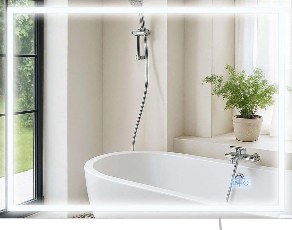 Koupelnové zrcadlo Jaffrey 60x80 bez Bluetooth – čiré sklo
