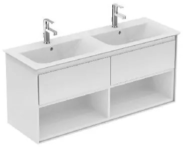 Ideal Standard Connect Air - Skříňka pod dvojumyvadlo 120 cm, lesklá bílá/matný bílý lak E0829B2