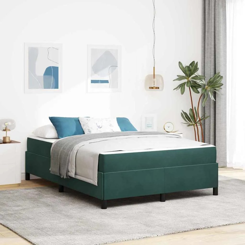 Rám postele Tmavě zelená 140 x 200 cm textil 3399069