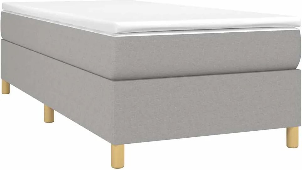 Rám postele s boxspringem světle šedá 90 x 190 cm textil 3120921