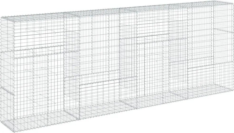 Gabionový koš s víkem 400 x 50 x 150 cm pozinkované železo 3295157