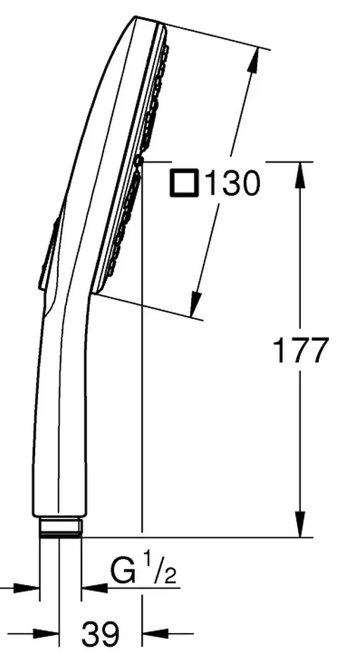 GROHE Rainshower SmartActive 130 Cube - Ruční sprcha 3 proudy, kartáčovaný Hard Graphite 26582AL0