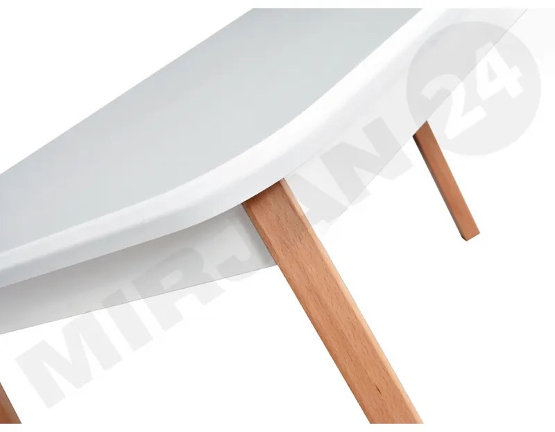 Rozkládací stůl Harry 80 x 140/180 VII, Barva dřeva: bílá, Barvy nožiček: černá