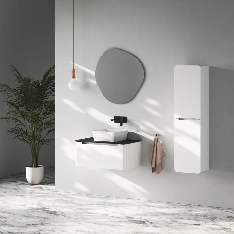 Sapho Premio deska 82 x 1,2 x 48,5 cm umělý kámen černá mat PRE080-3535