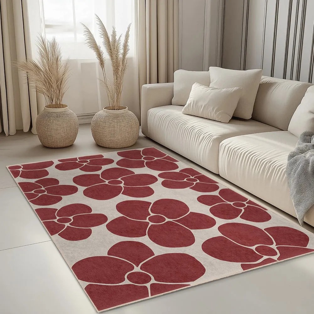 Červený pratelný běhoun 80x200 cm Red Meadow – Mila Home