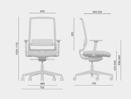 Kancelářská židle LYRA Air s područkami – synchronní mechanika, síť, černá LD Seating