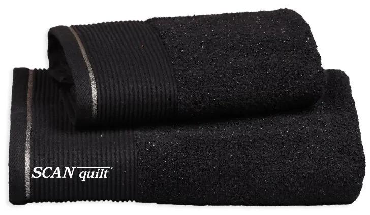SCANquilt bavlněný ručník LUREX černá osuška 70 x 140 cm