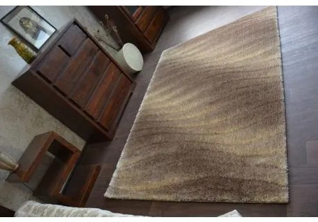 Kusový koberec Shaggy SPACE 3D B222 světle hnědá velikost 80x150 cm | krásné koberce cz