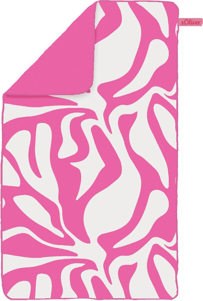 XXXLutz OSUŠKA NA PLÁŽ, 80/160 cm, bílá, pink S. Oliver - Plážové osušky - 003252027102