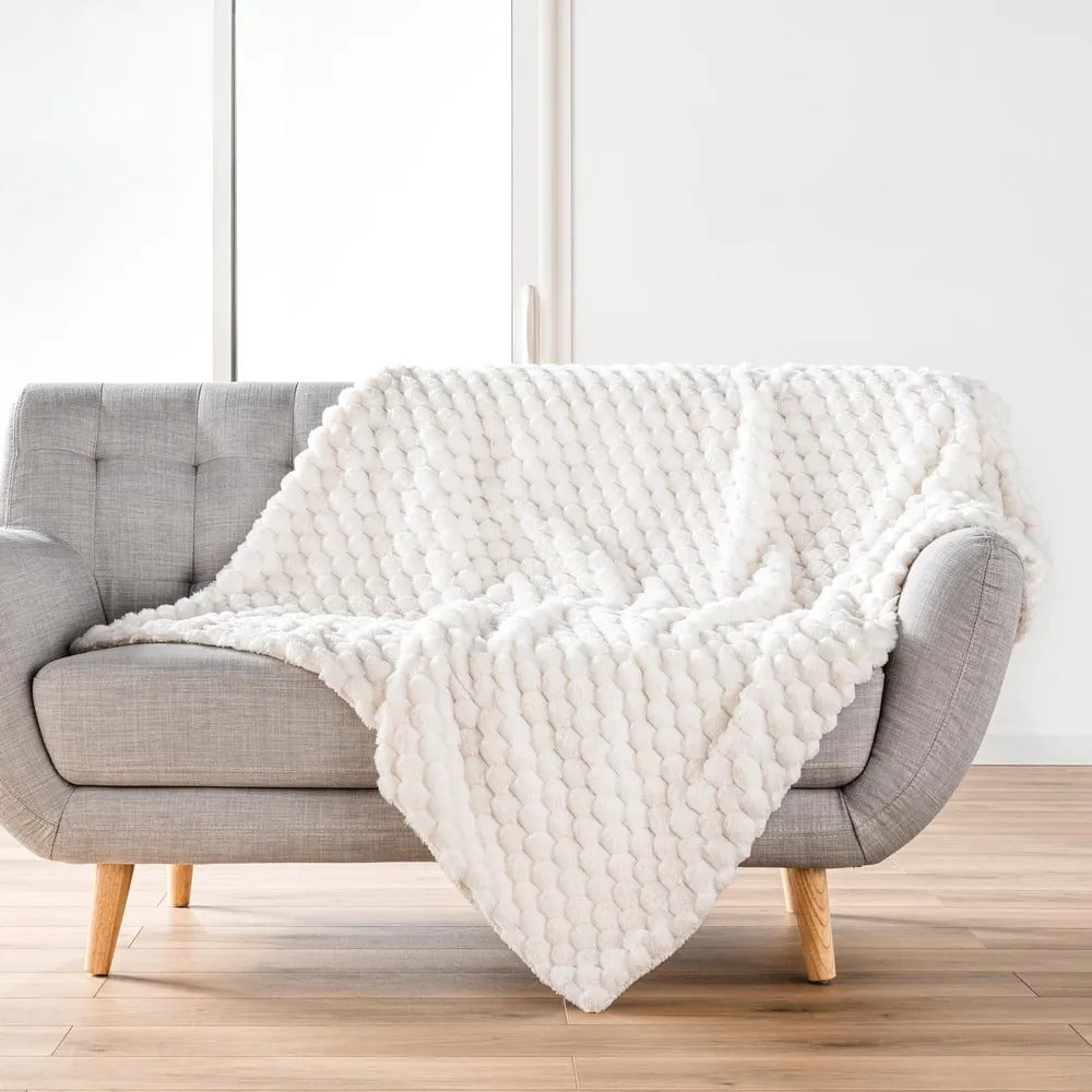Krémová deka z mikroplyše 220x240 cm Frosty – douceur d'intérieur
