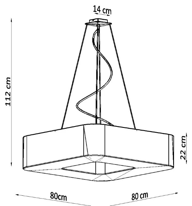 Závěsné svítidlo Urano, 1x černé textilní stínítko, (bílý plast), (80 cm)