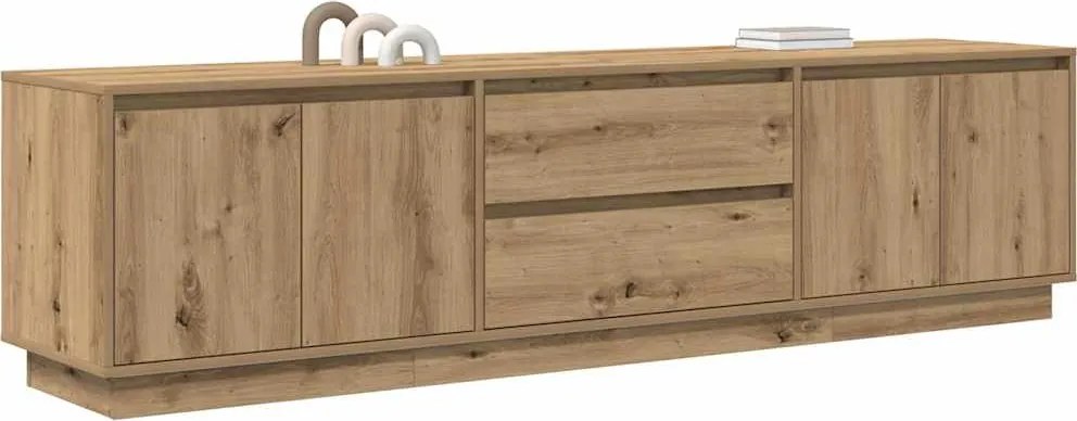 TV skříňka s LED osvětlením dub artisan 193,5x41x50 cm 3328443