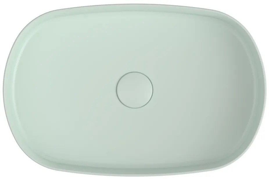 Sapho, INFINITY OVAL keramické umyvadlo na desku, 55x36 cm, matná zelena Mint, 10NF65055-2T