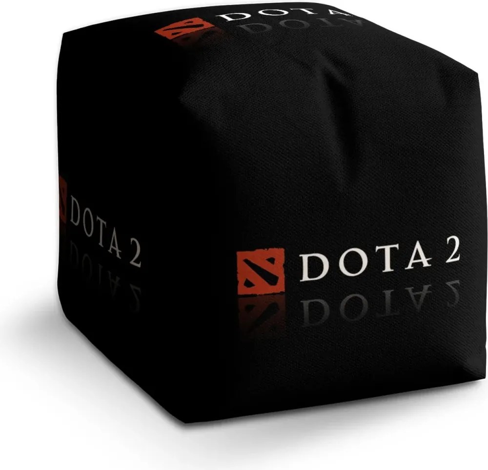 Sablio Taburet Cube DOTA 2 Černá - 50x50x50 cm