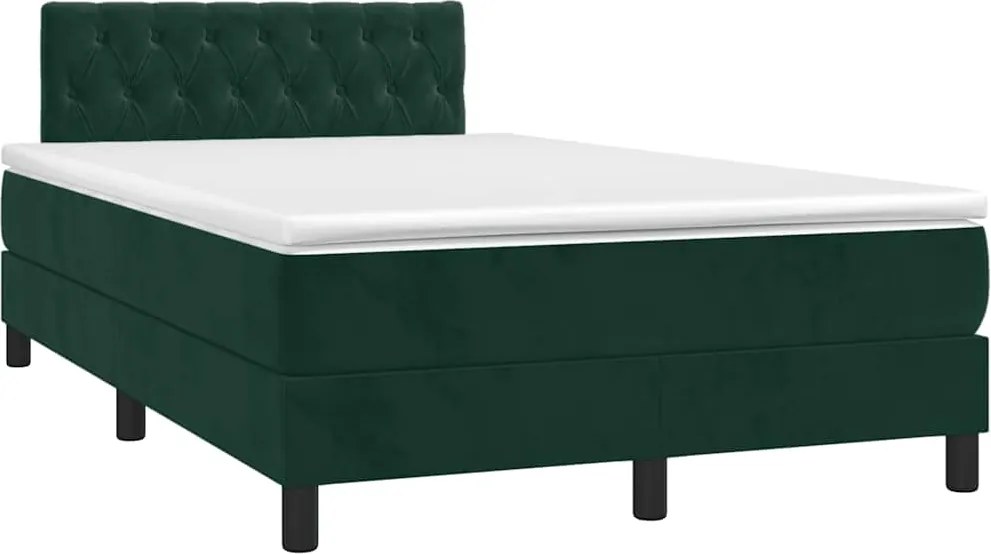 Box spring postel s matrací tmavě zelená 120x190 cm samet 3269858