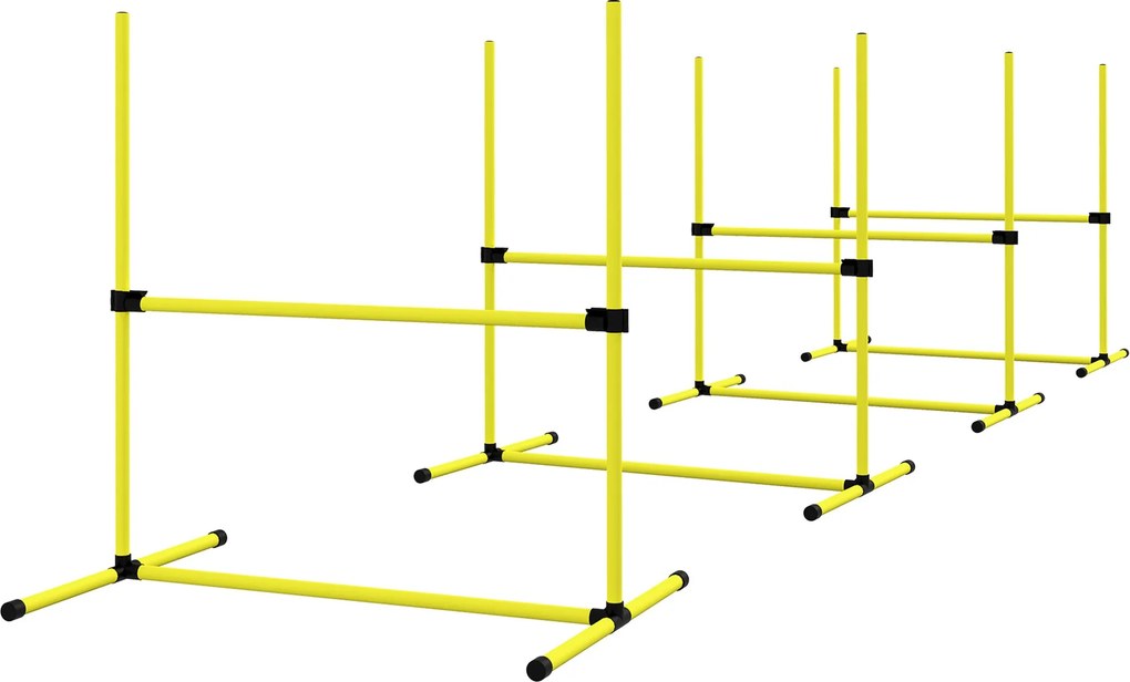 Agility set pro psy PawHut - 4 kusy vybavení pro agility se 4 nastavitelnými překážkami a taškou pro snadné přenášení a koordinaci tréninku