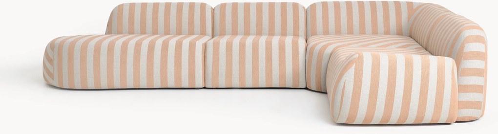 Pruhovaná Modulární rohová XL pohovka Wolke
