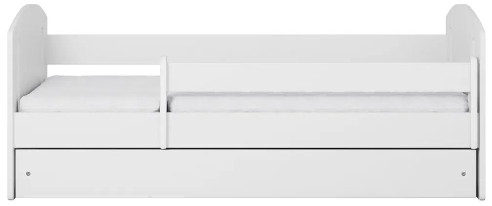 Benlemi Bílé dětské jednolůžko CLASSIC s plnými čely Zvolte rozměr: 80x160 cm, Zvolte matraci: Bez matrace, Zvolte šuplík: Bez šuplíku