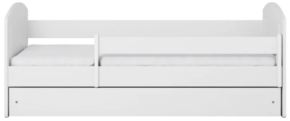 Benlemi Bílé dětské jednolůžko CLASSIC s plnými čely Zvolte rozměr: 80x160 cm, Zvolte matraci: Bez matrace, Zvolte šuplík: Se šuplíkem