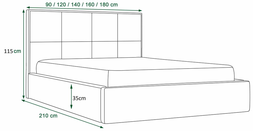 Manželská postel 180 cm Hermila (černá) (s roštem a úložným prostorem). 1046962