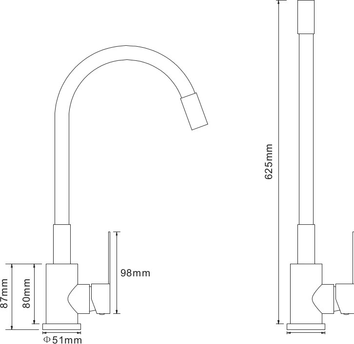 Gamma Flex 2000, stojánková dřezová baterie s flexibilním ramenem, bílá matná, GMA-BFX-2000AWH