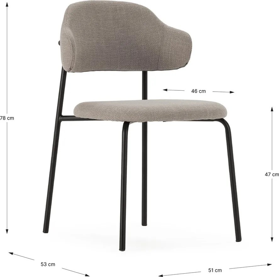 Světle šedé jídelní židle v sadě 4 ks Adriel – Marckeric