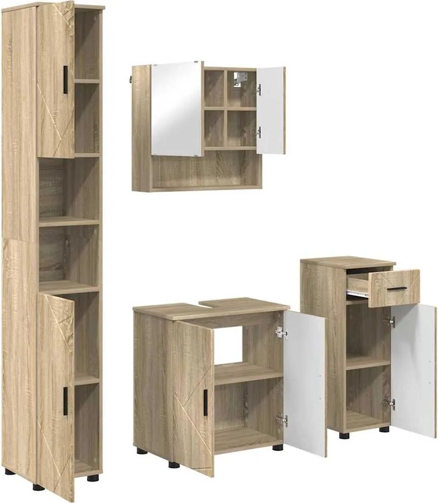 Sada koupelnového nábytku 4 ks Sonoma dub 61 x 35 x 64 cm 3392975