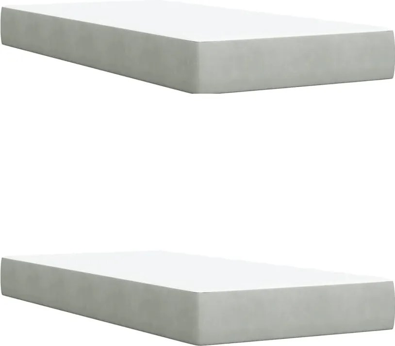 Box spring postel s matrací světle šedá 200x200 cm samet 3286414