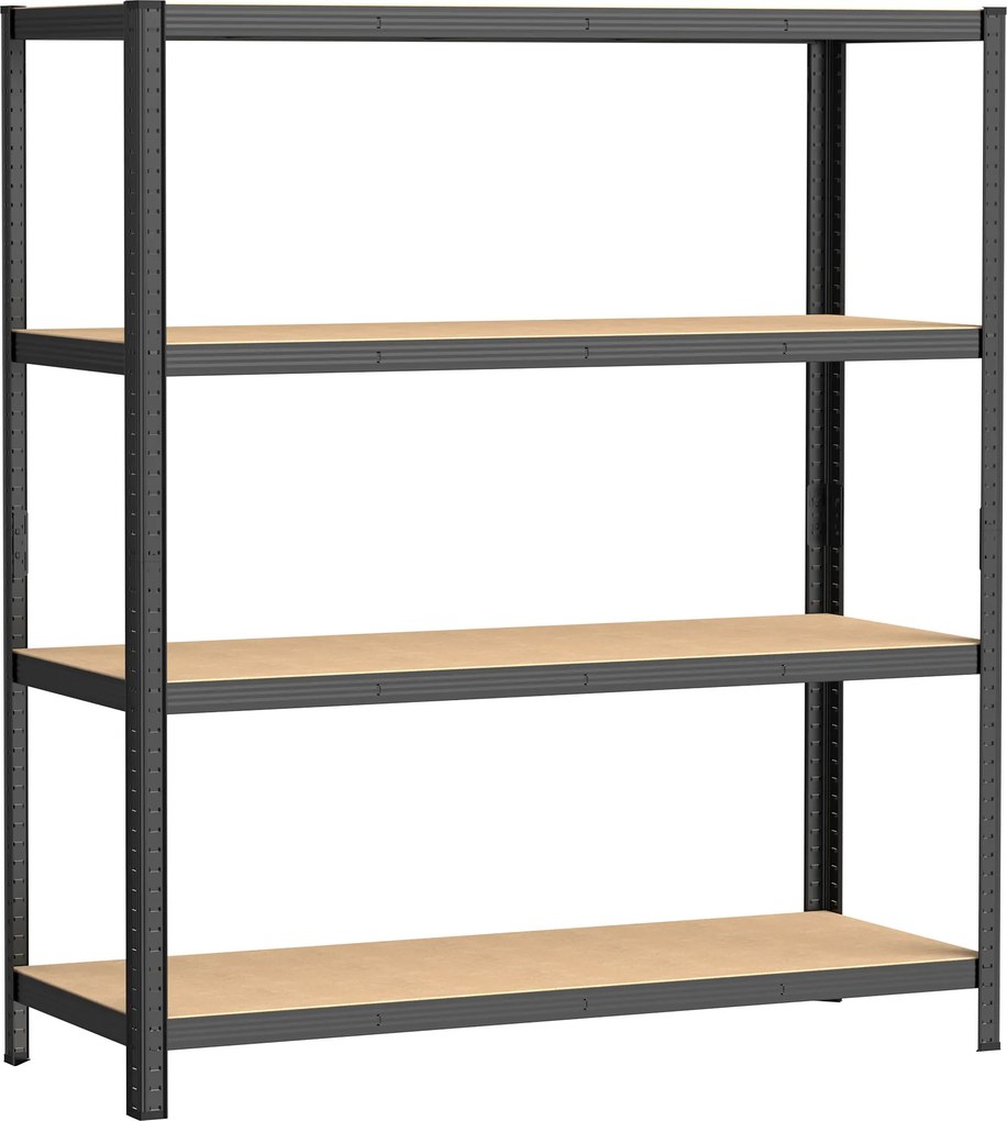 Dílenský regál Wiltec – 160 × 60 × 180 cm, 175 kg, černá (62873)