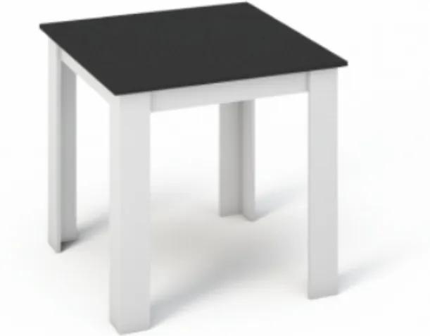 Jídelní stůl 80x80 bílá a černá barva TK045