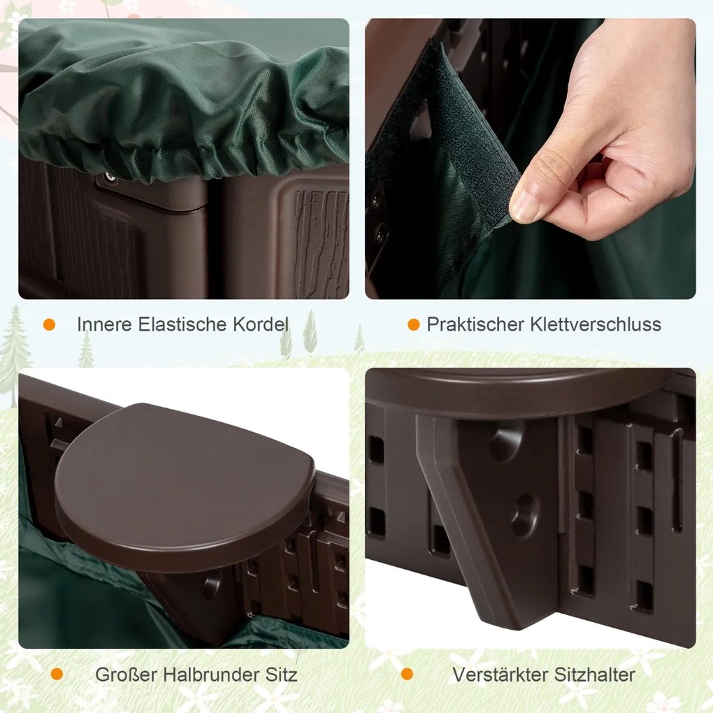 Costway Pískoviště Sandbox s voděodolným krytem – 183 × 105 × 21 cm, hnědý