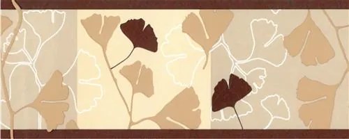 Samolepící bordury ginkgo listy hnědo-béžové 5 m x 6,9 cm
