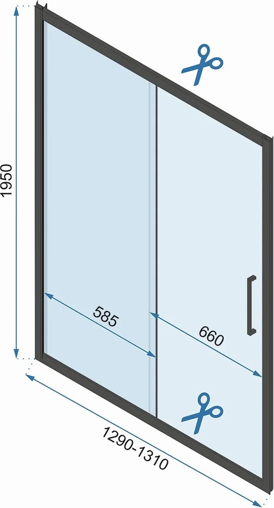 Rea Rapid Slide, sprchové dveře 130x195 cm, 6mm čiré sklo, zlatý matný profil, REA-K8590