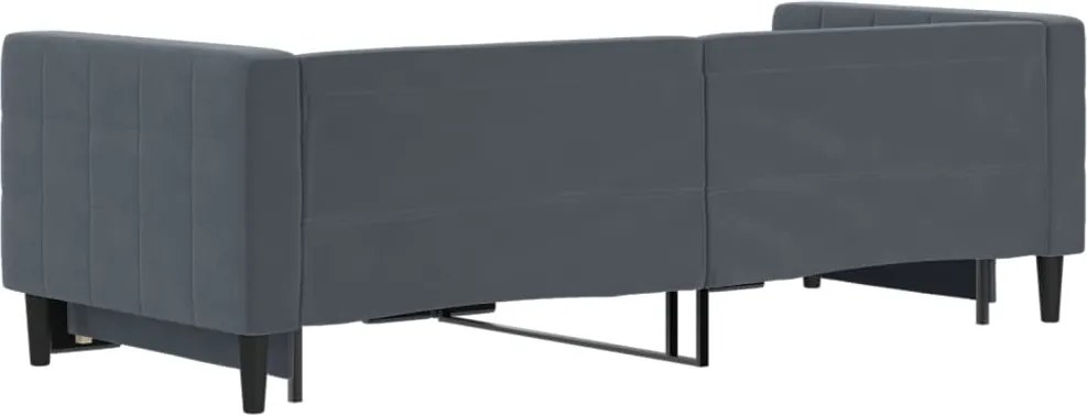Válenda s přistýlkou tmavě šedá 80 x 200 cm samet 3196685