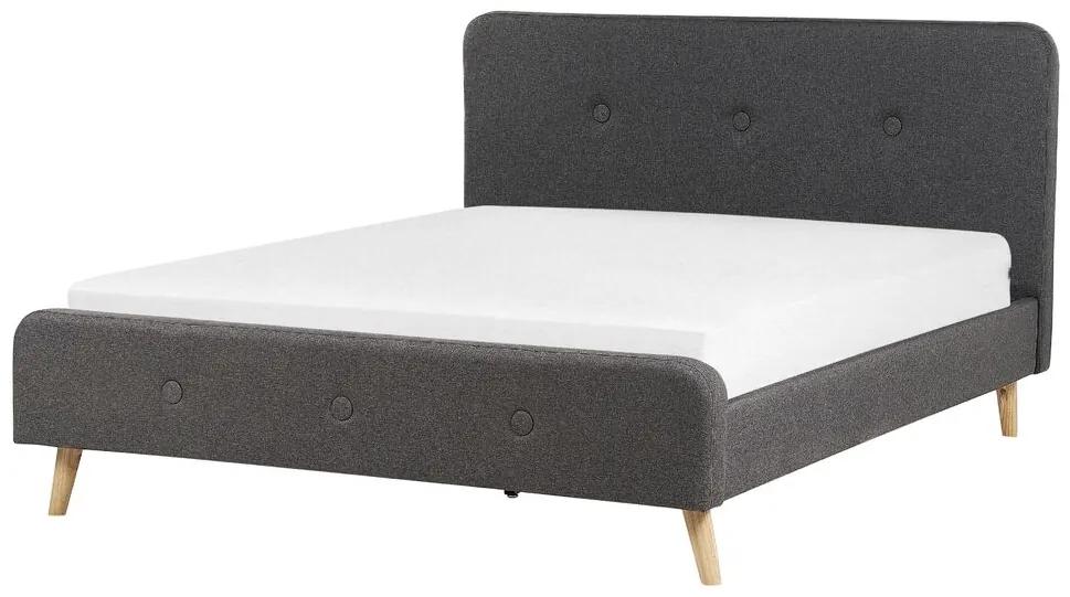 Čalouněná postel 160 x 200 cm šedá RENNES II Beliani