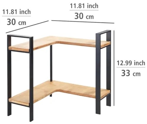 WENKO 53028100 - Polička LOU 30x33 cm černá/hnědá
