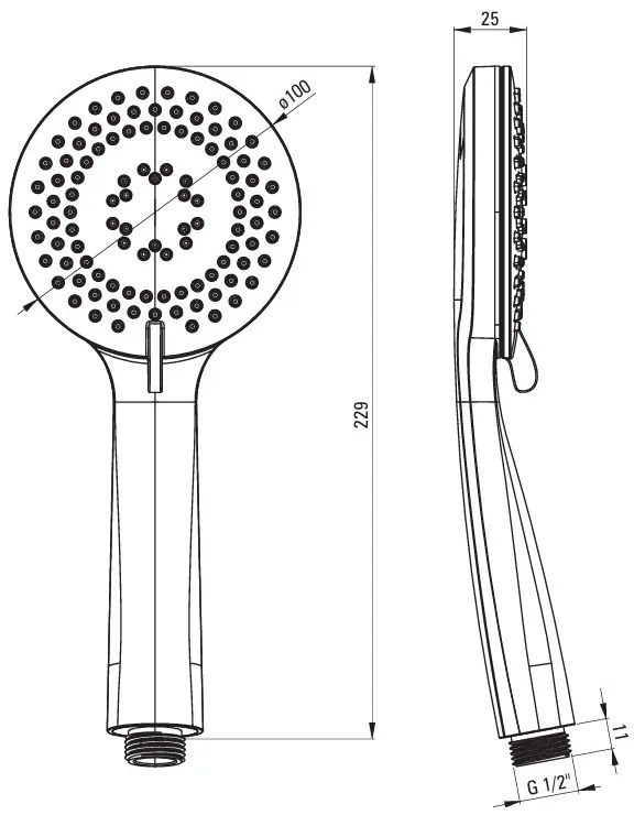 Deante Hand shower, 3-function