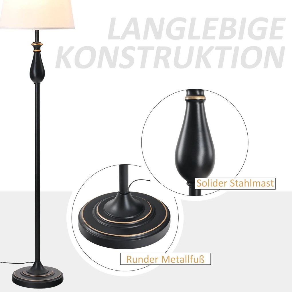HOMCOM Sada lamp, 1 stojací a 2 stolní, černo-bílé B31-183