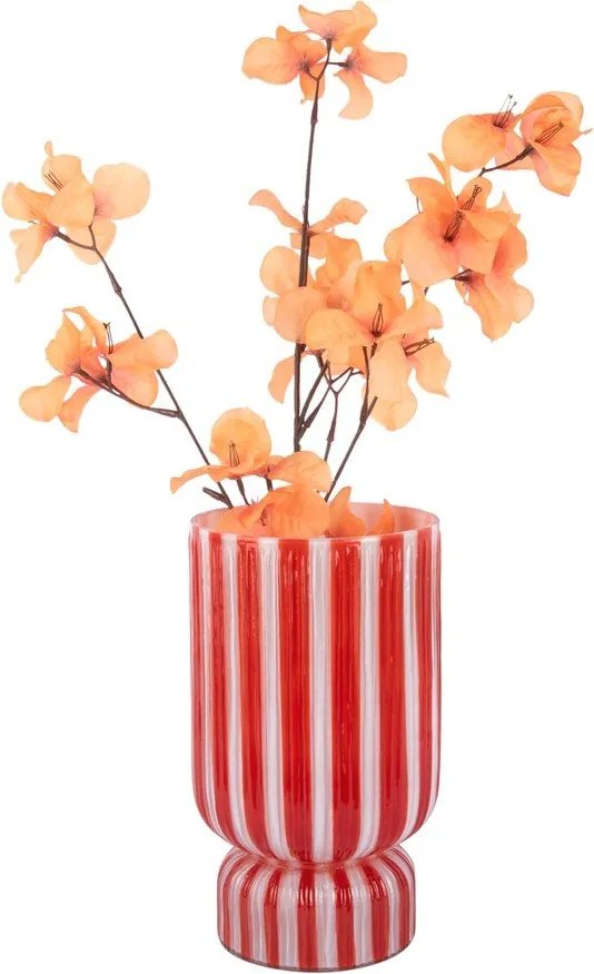 Červená skleněná váza (výška 26 cm) Rayado Retro – PT LIVING