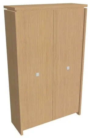 Dvoudveřová skříň s věšákem ASSIST, 1280 x 460 x 2100 mm, přír. sv. dub