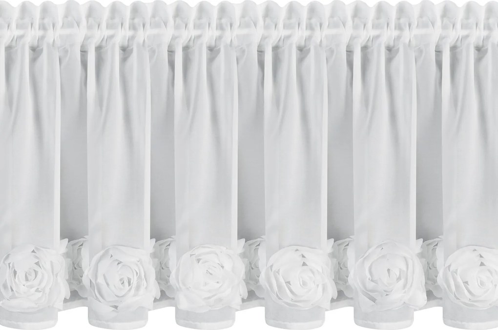 KRÁTKÁ ZÁCLONA NA PÁSCE EVA MINGE ROSES10 150X40 CM BÍLÁ
