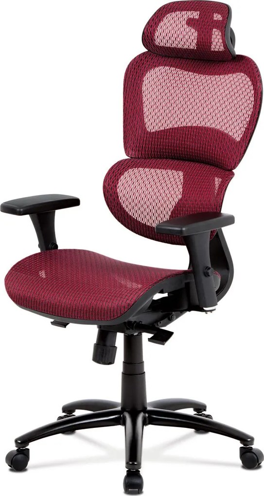Autronic Kancelářská židle KA-A188 RED,  červená MESH, kovový kříž