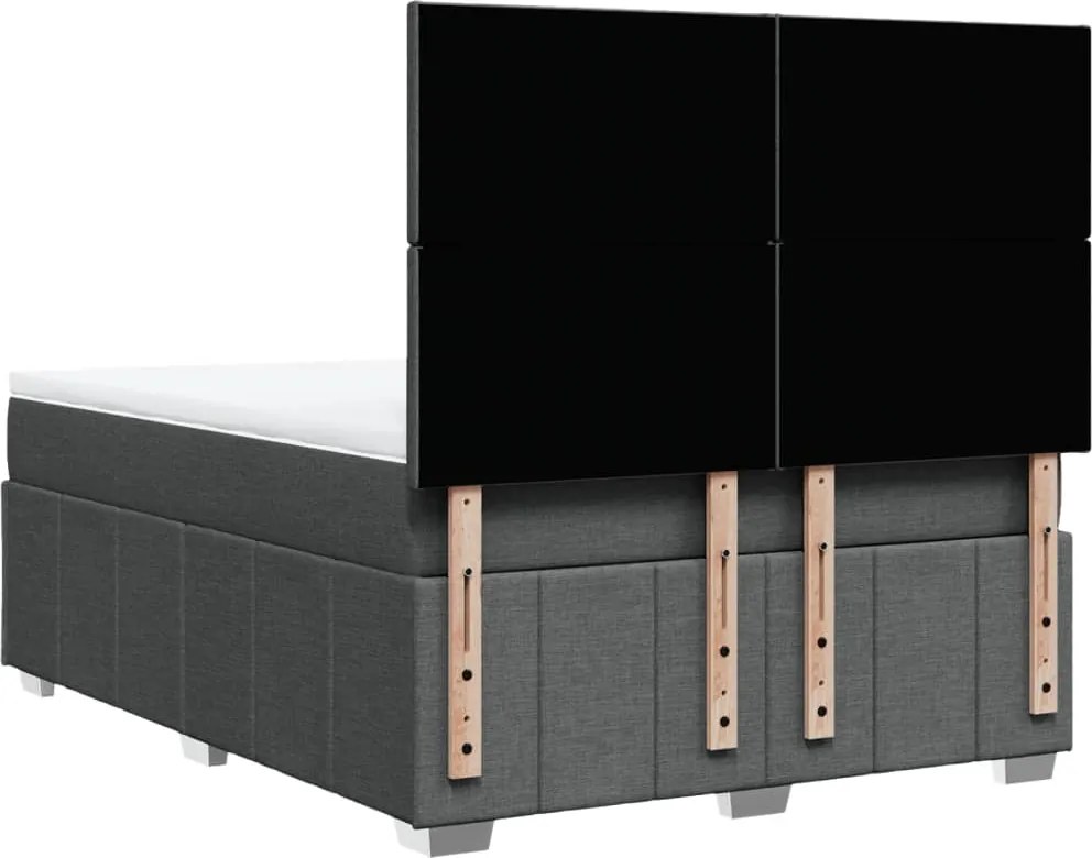 Box spring postel s matrací tmavě šedá 140x200 cm textil 3291685