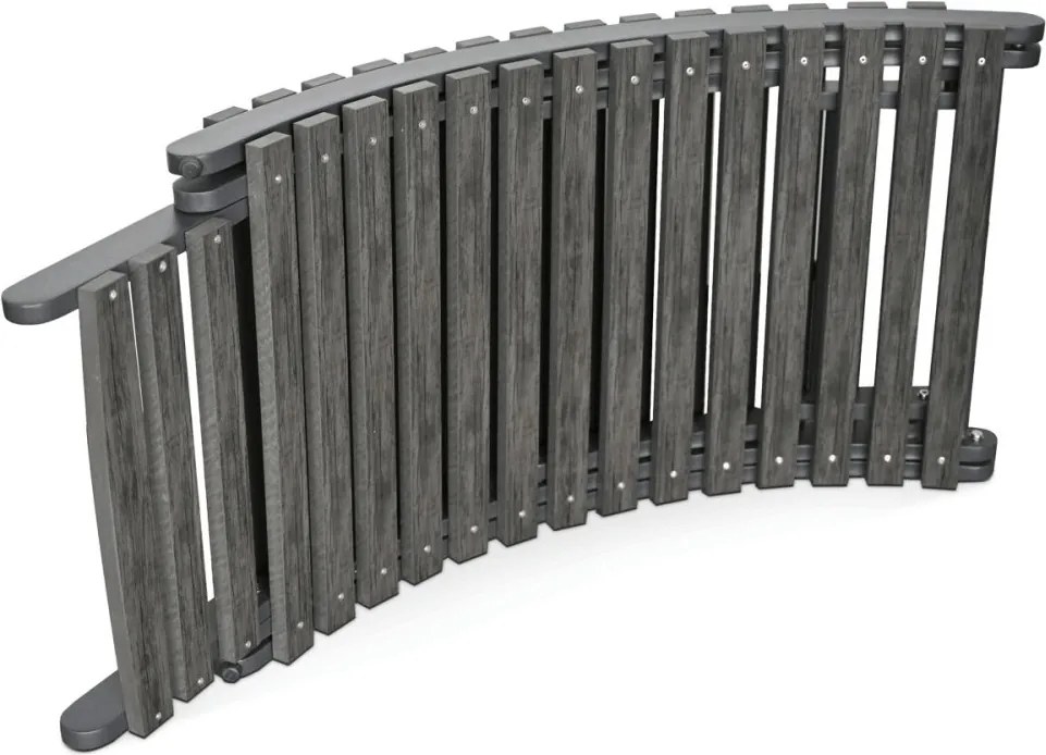 Zahradní lehátko AZL-L1301 GREY, hliník, šedá (54 x 192) cm hnědá