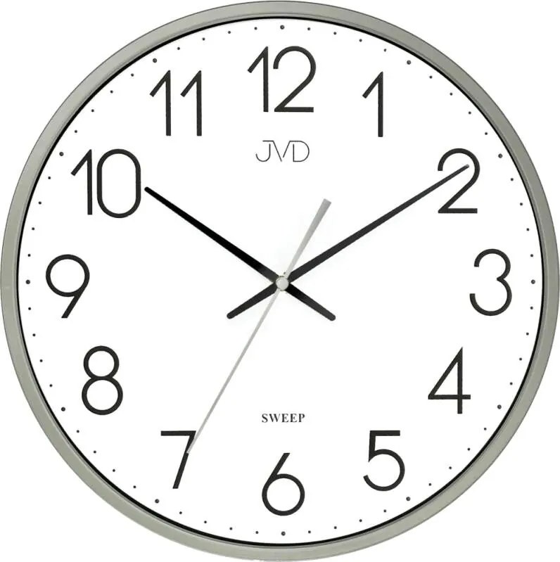JVD Šedá nástěnné tiché netikající hodiny JVD HX8016.5