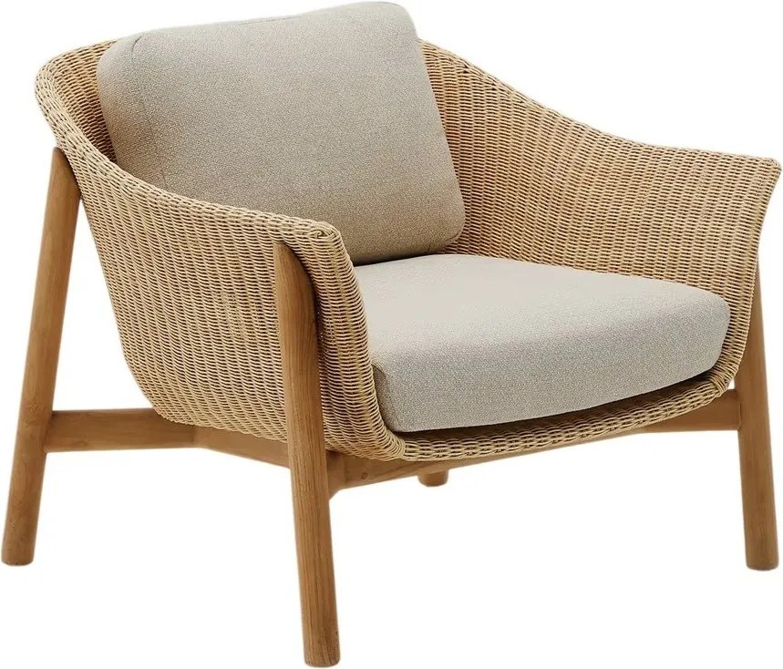 Světle šedé/v přírodní barvě polstrované zahradní křeslo Galea – Kave Home