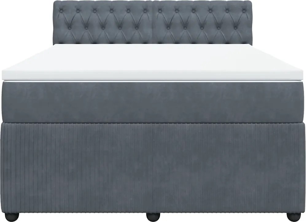 Box spring postel s matrací tmavě šedá 160x200 cm samet 3287789